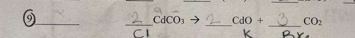 Solved 2 CdCO3 → 2 Cdo + 3_CO2 CI K BY 15 silver I nitrate | Chegg.com