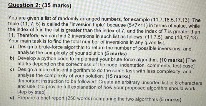 Solved You are given a list of randomly arranged numbers, | Chegg.com