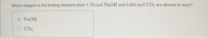 Solved Sodium hydroxide reacts with carbon dioxide as | Chegg.com