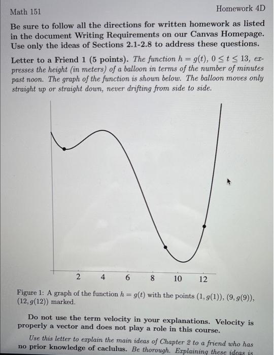 Solved Math 151 Homework 4D Be sure to follow all the | Chegg.com