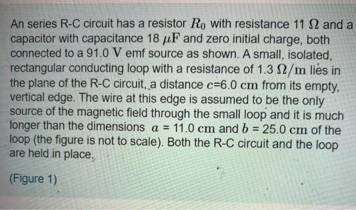 Solved An series R-C circuit has a resistor Ro with | Chegg.com