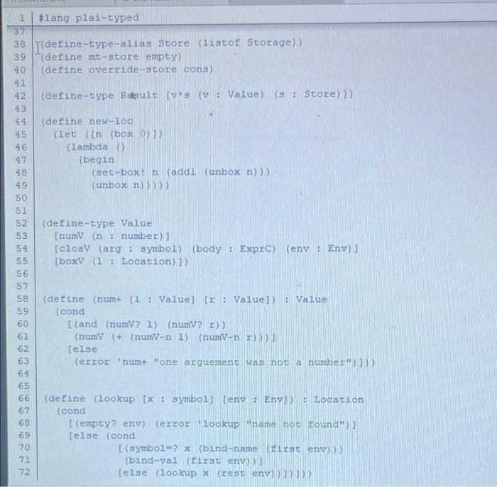 Solved 1 #lang plai-typed 2 I 16 programs in Expre- 18 9 0 | Chegg.com