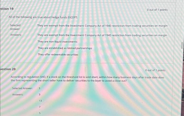 Solved stion 19 O out of 1 points All of the following are | Chegg.com