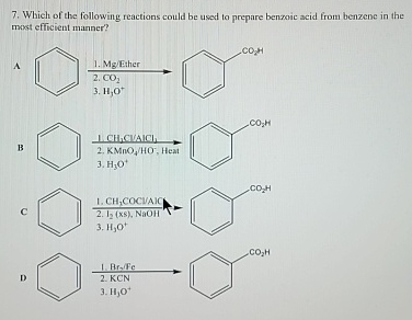 Solved Which of the following reactions could be used to | Chegg.com