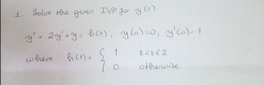 Solved Solve The Given Ivp For