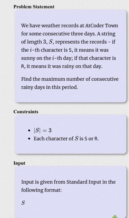 Solved Problem Statement We Have Weather Records At Atcoder