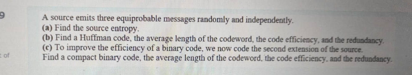 Solved A source emits three equiprobable messages randomly | Chegg.com