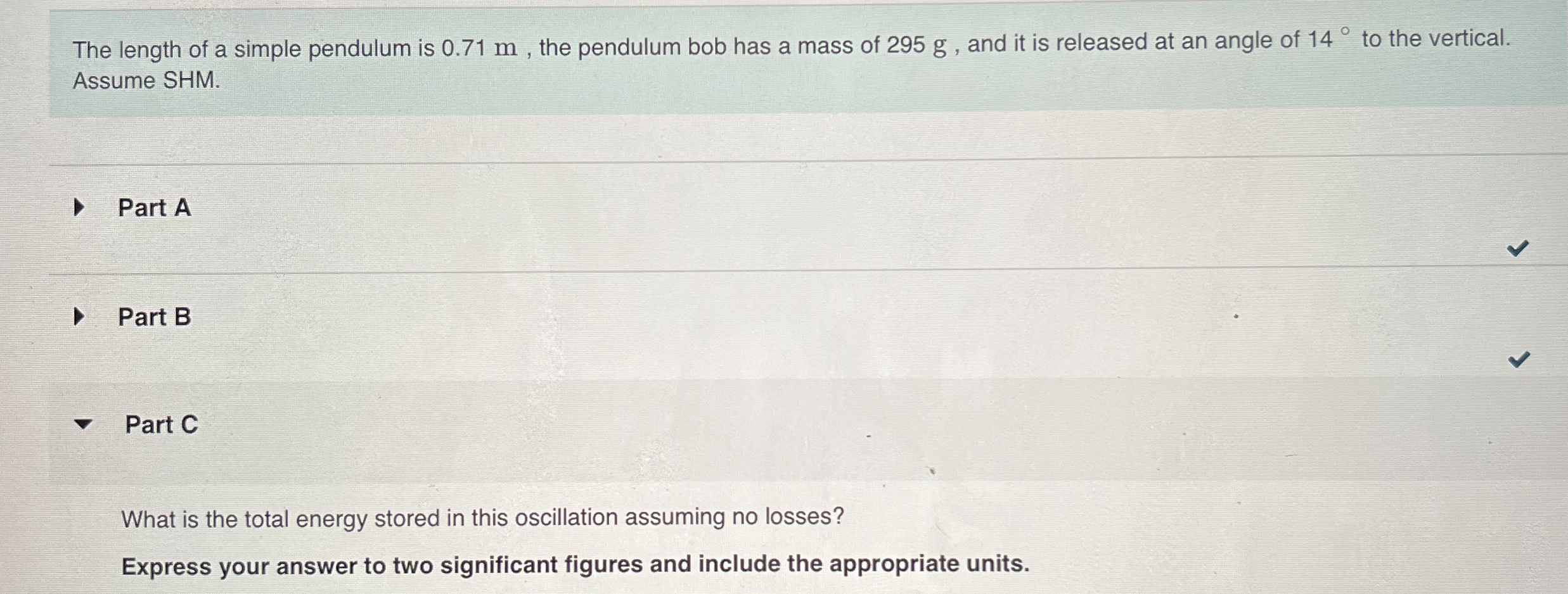 Solved by an EXPERT The length of a simple pendulum is 0.71 ﻿m , ﻿the | Chegg.com