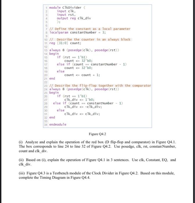 1 module CikDivider input clk, 3 input rst. output | Chegg.com
