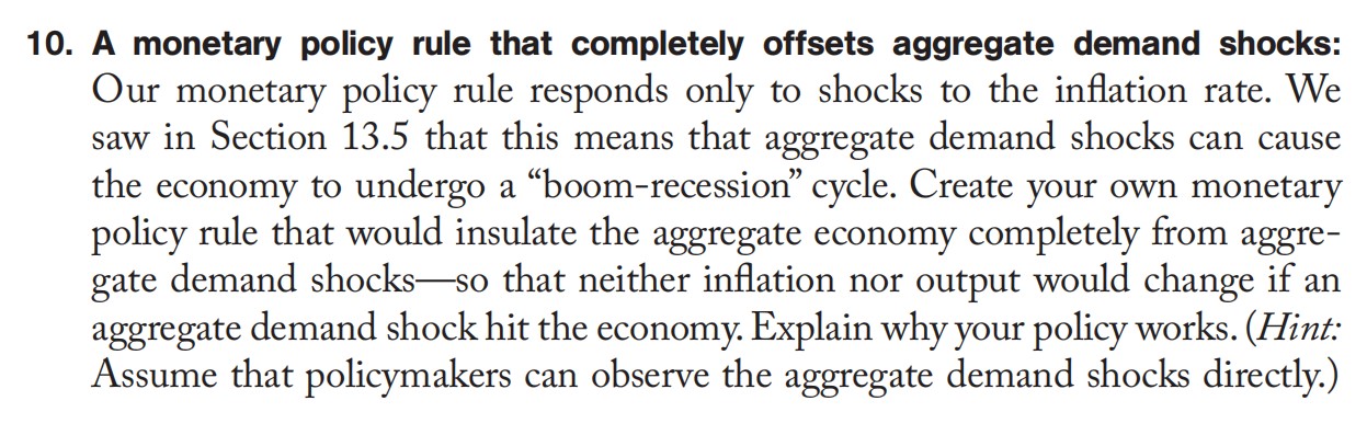 Solved A monetary policy rule that completely offsets | Chegg.com