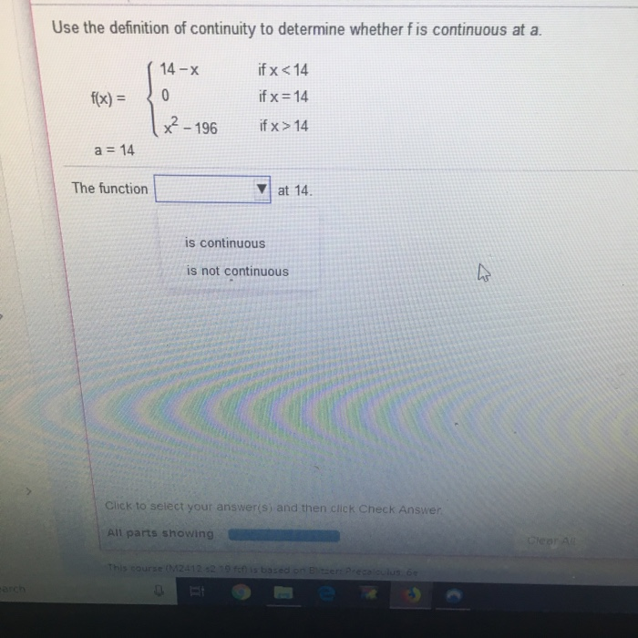 Solved Use the definition of continuity to determine whether | Chegg.com
