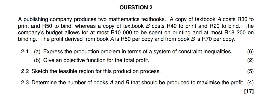 Solved QUESTION 2A publishing company produces two | Chegg.com