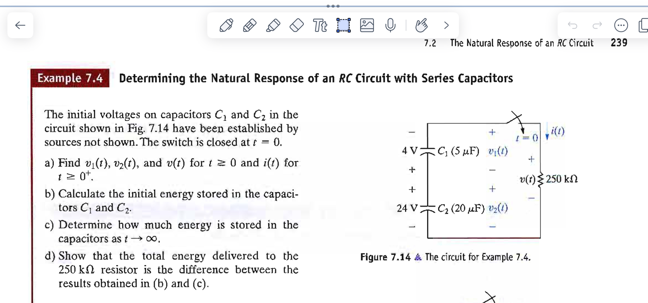 Solved 7.2 ﻿The Natural Response of an RC | Chegg.com
