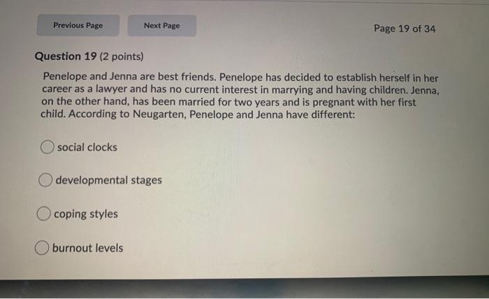 Solved Previous Page Next Page Page 19 of 34 Question 19 (2 | Chegg.com