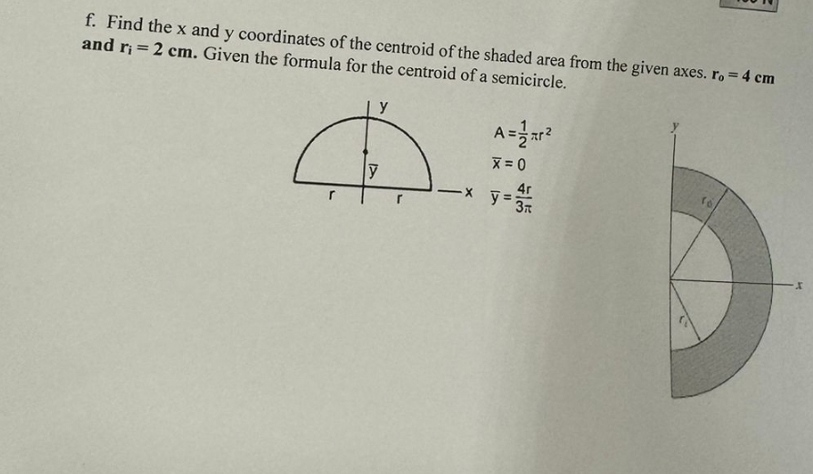 Solved f. ﻿Find the x ﻿and y ﻿coordinates of the centroid of | Chegg.com