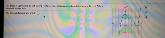 Solved 160 The graph of a polynomial fx) with leading | Chegg.com