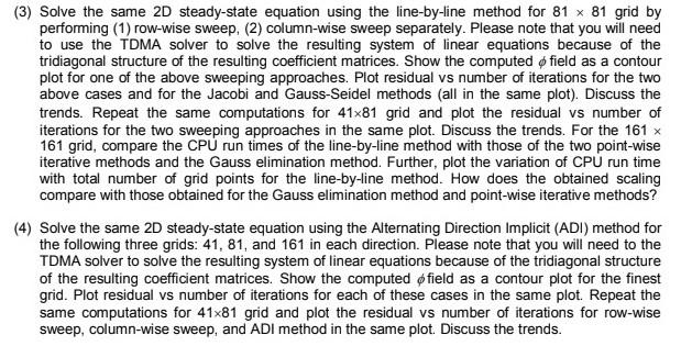 Solved (3) Solve the same 2D steady-state equation using the | Chegg.com