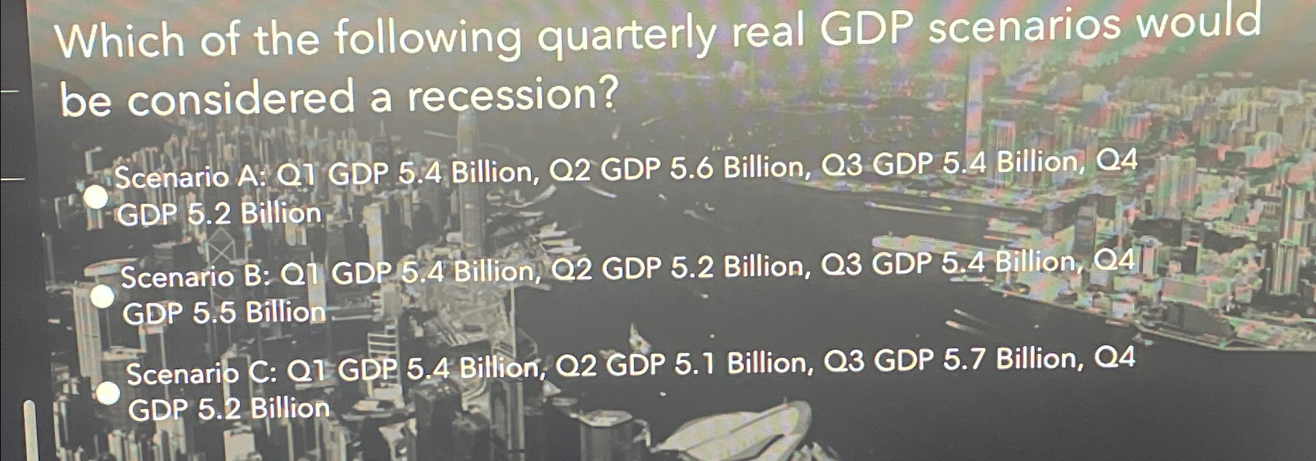 Solved Which of the following quarterly real GDP scenarios | Chegg.com