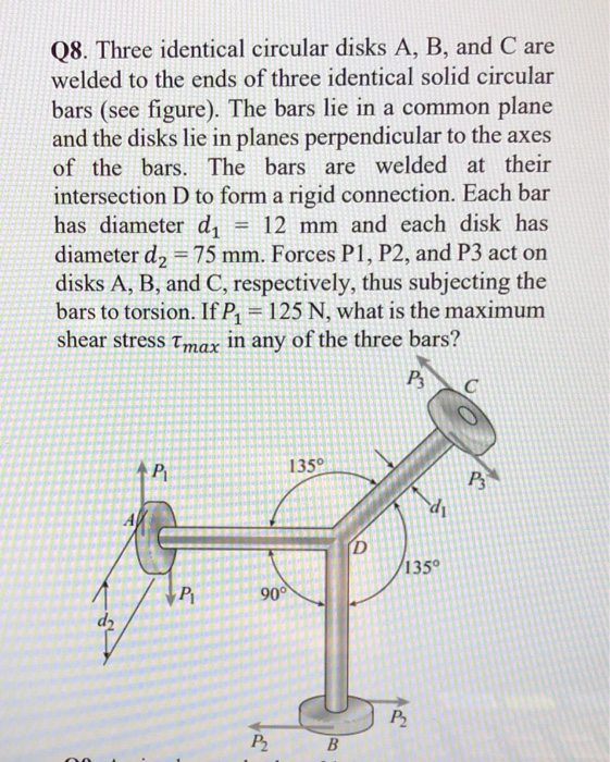 Solved Q8. Three identical circular disks A, B, and C are | Chegg.com