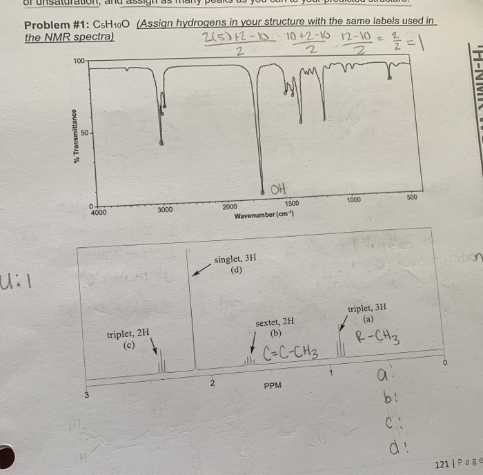 Solved C5H10O. determine the structure of the compound, | Chegg.com