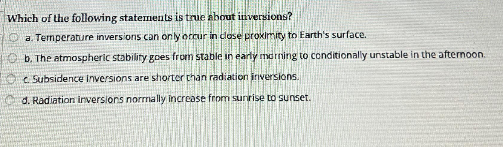 Solved Which of the following statements is true about | Chegg.com