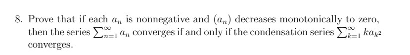 Solved Prove that if each an ﻿is nonnegative and (an) | Chegg.com