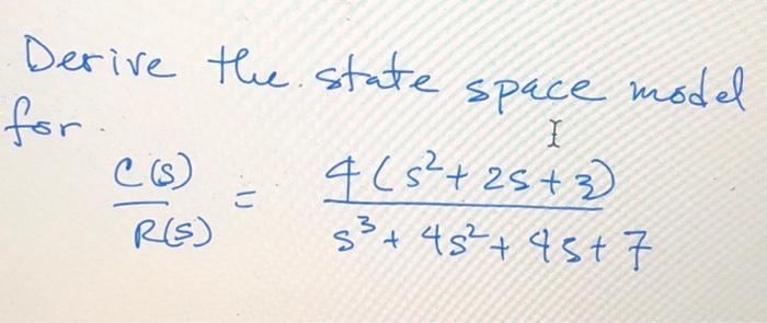 Solved Derive the state space model for | Chegg.com