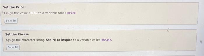 Solved Set the Price Assign the value 19.95 to a variable | Chegg.com