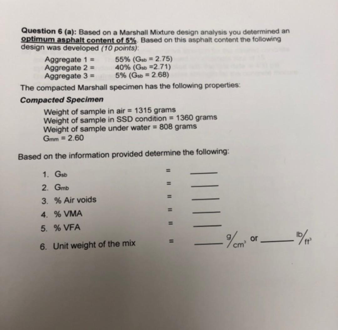 Solved 2. Given the following information for Marshall mix | Chegg.com