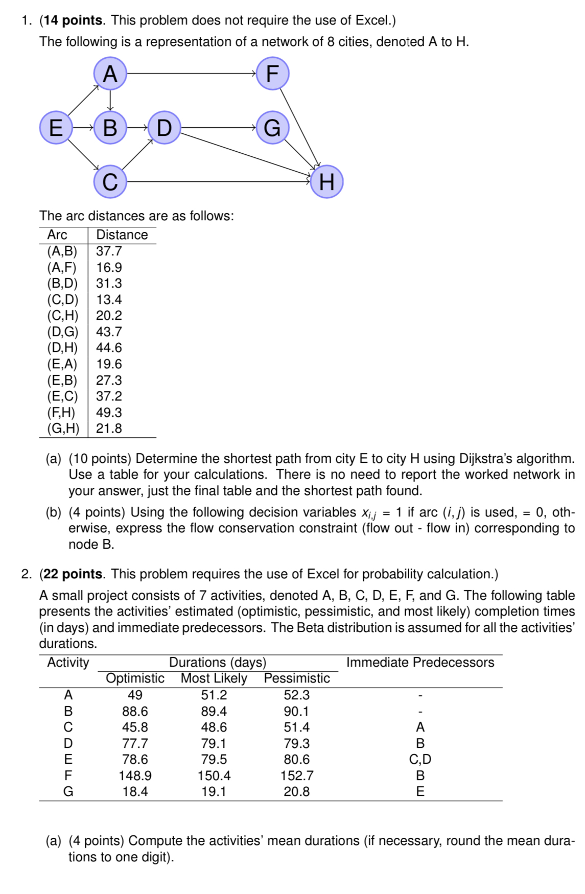 Solved (14 ﻿points. This problem does not require the use of | Chegg.com