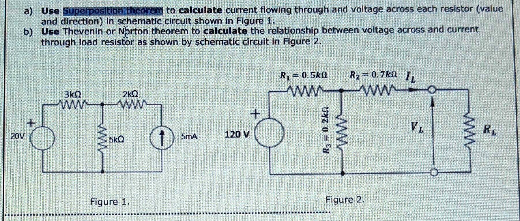 Solved a) Use Superposition theorem to calculate current | Chegg.com