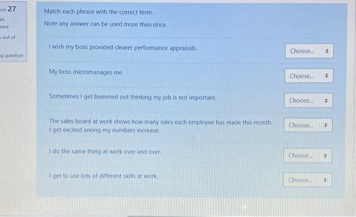 Solved Match each phrase with the correct term. on 27 et | Chegg.com