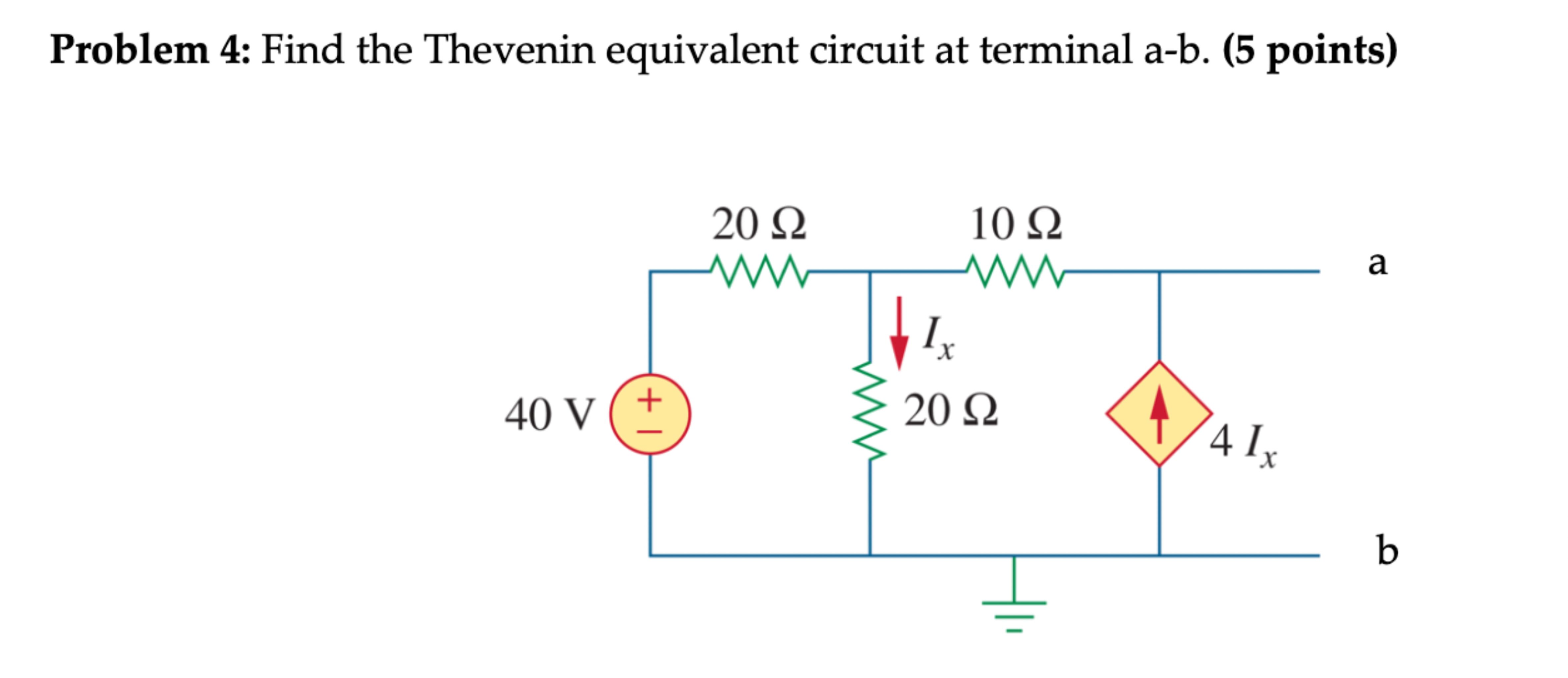 Solved Problem 4: Find the Thevenin equivalent circuit at | Chegg.com