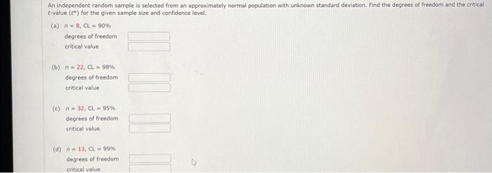 Solved An independent random sample is selected from an | Chegg.com