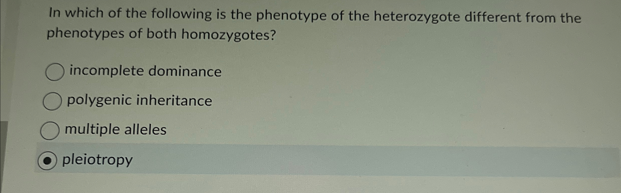 Solved In which of the following is the phenotype of the | Chegg.com