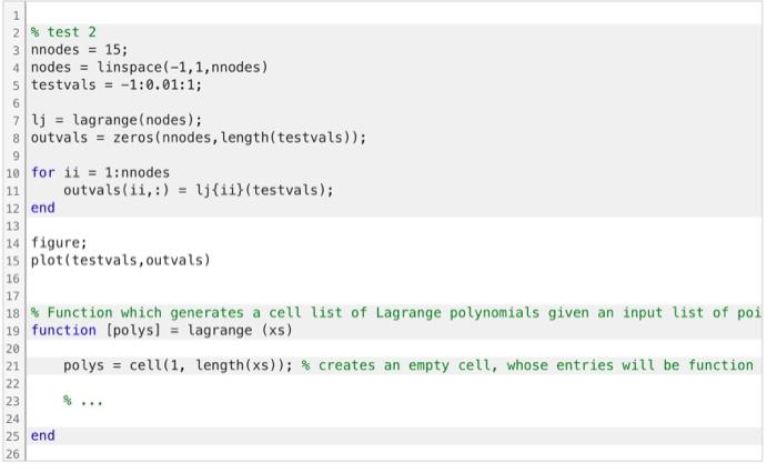 Solved Write a function lagrange. m whose input is a row | Chegg.com