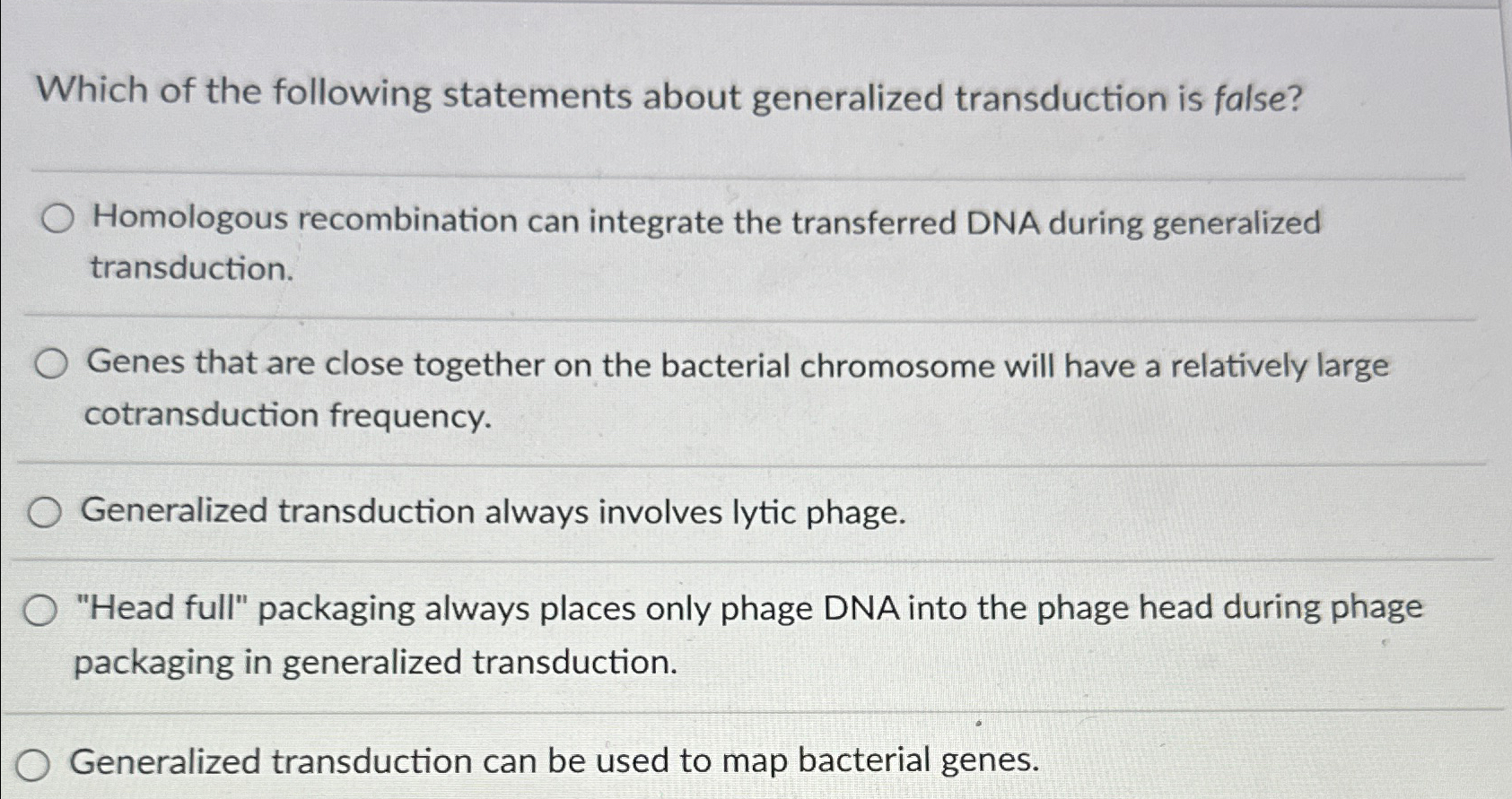 Solved Which of the following statements about generalized | Chegg.com
