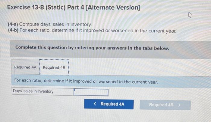 Solved Required information Exercise 13-8 (Static) Analyzing | Chegg.com