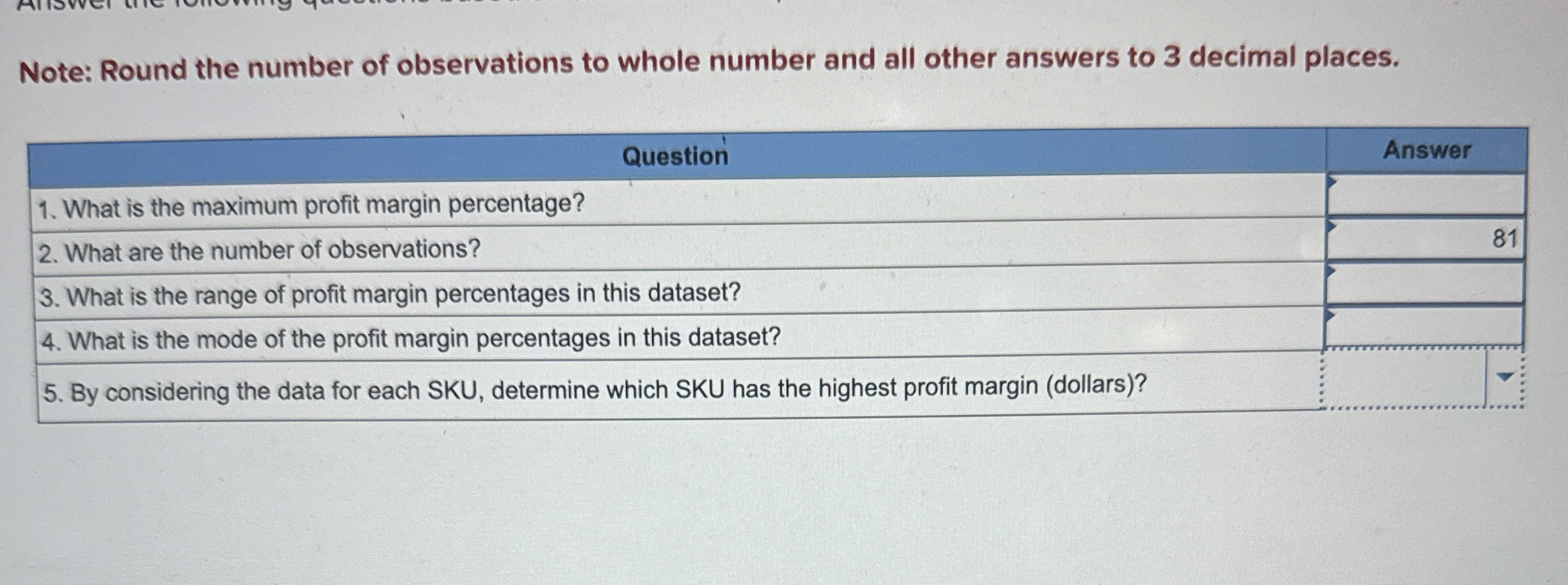 Note: Round the number of observations to whole | Chegg.com