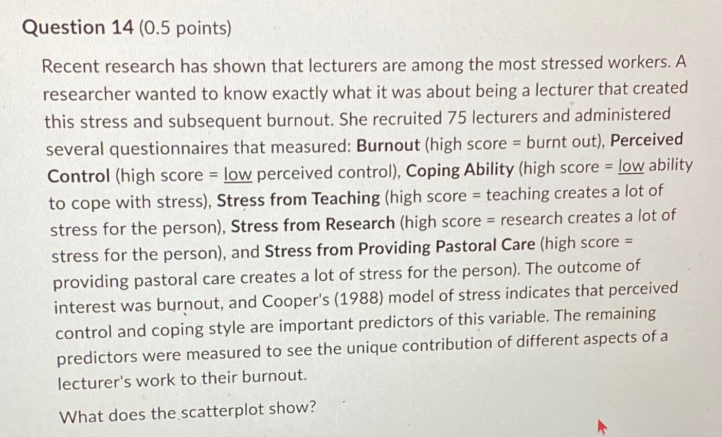 Solved Question 14 (0.5 ﻿points)Recent research has shown | Chegg.com