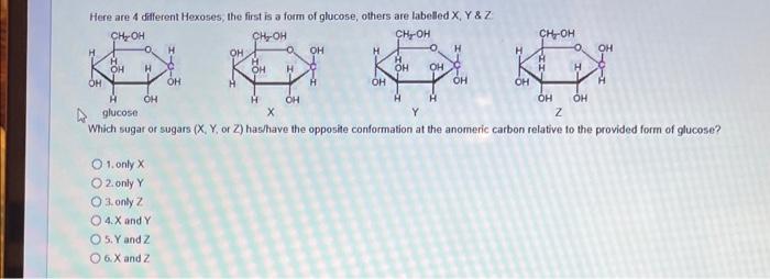 Solved Here are 4 different Hexoses, the first is a form of | Chegg.com