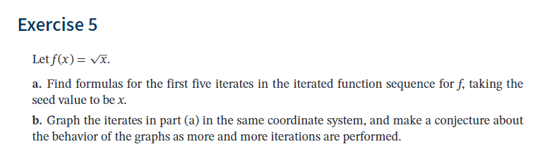 Solved Exercise 5Let \( ﻿f(x)=\sqrt{x} \).a. ﻿Find formulas | Chegg.com