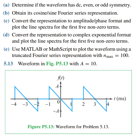 Solved (a) ﻿Determine if the waveform has dc, ﻿half-wave, | Chegg.com