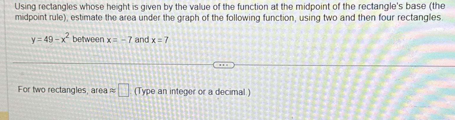 Solved Using rectangles whose height is given by the value | Chegg.com
