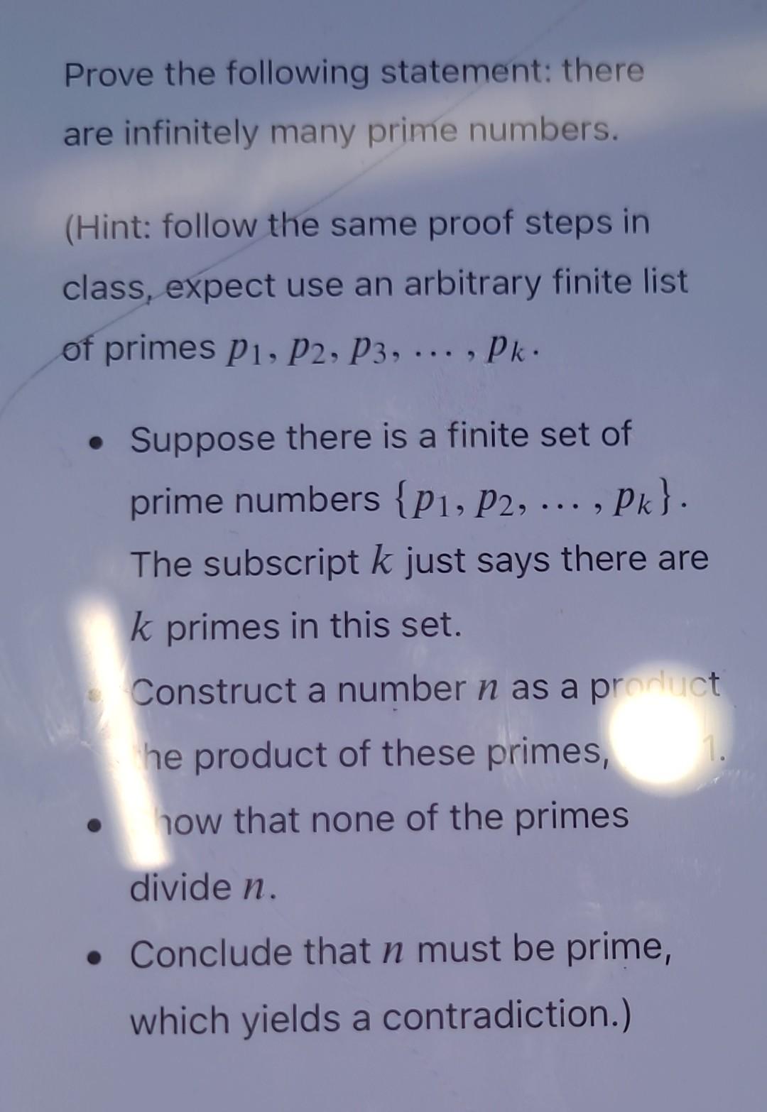 Solved Prove the following statement: there are infinitely | Chegg.com