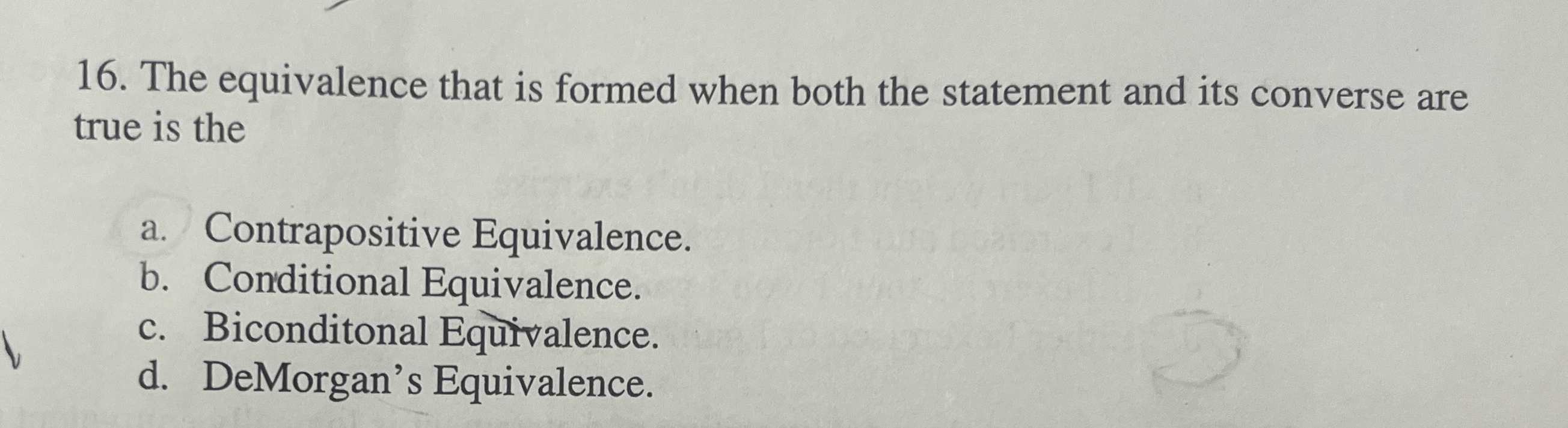 Solved The equivalence that is formed when both the | Chegg.com