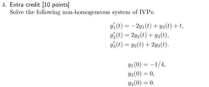 Solved 1. Extra credit [10 points] Solve the following | Chegg.com