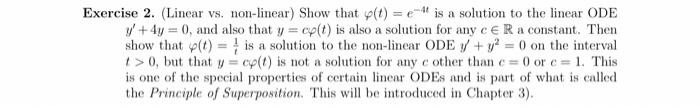 Solved xercise 2. (Linear vs. non-linear) Show that | Chegg.com