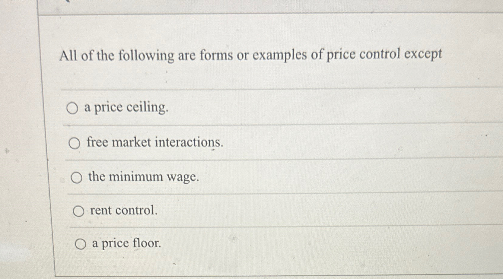 Solved All of the following are forms or examples of price | Chegg.com