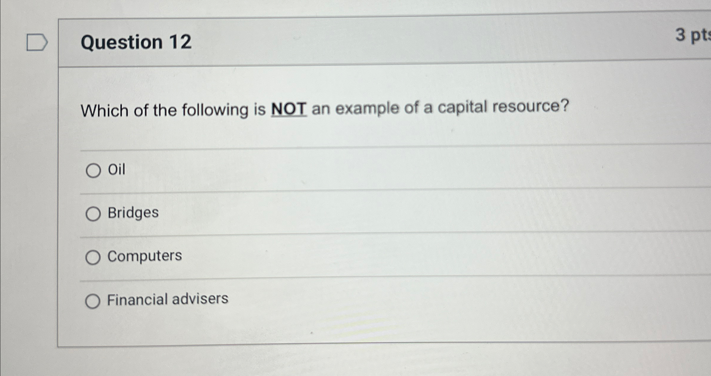 Solved Question 12Which of the following is NOT an example | Chegg.com
